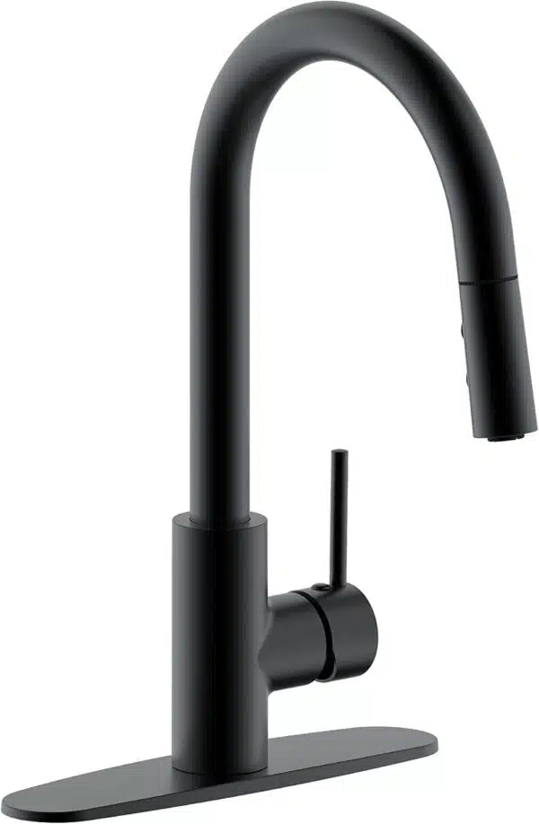 Dual Spray Push Button Mode Kitchen Faucet with Pull Down Sprayer Head ...