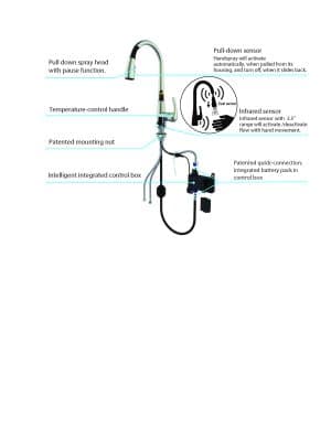 Dual Sensor-Touchless Motion Sensor Control Kitchen Faucet with Pull ...