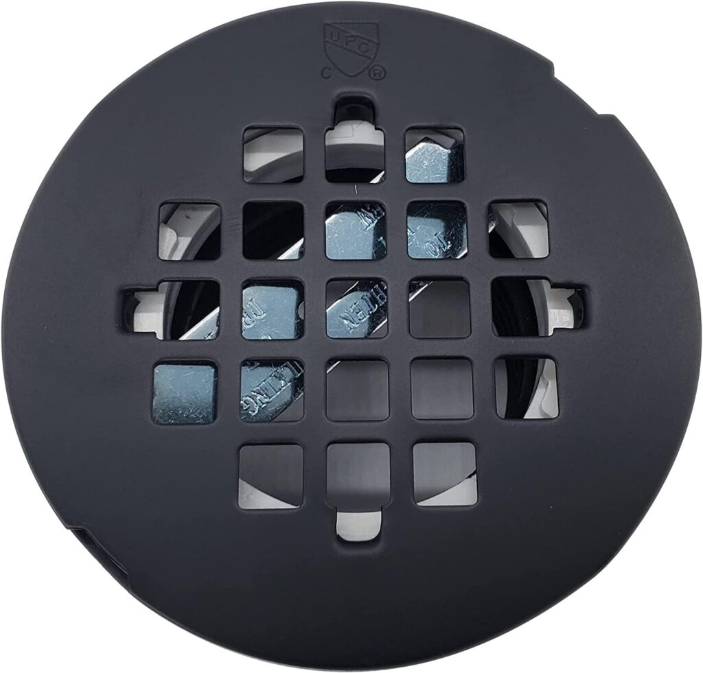 2″ No-Caulk PVC Compression Shower Drain with 4-1/4″ Round Grid Cover ...