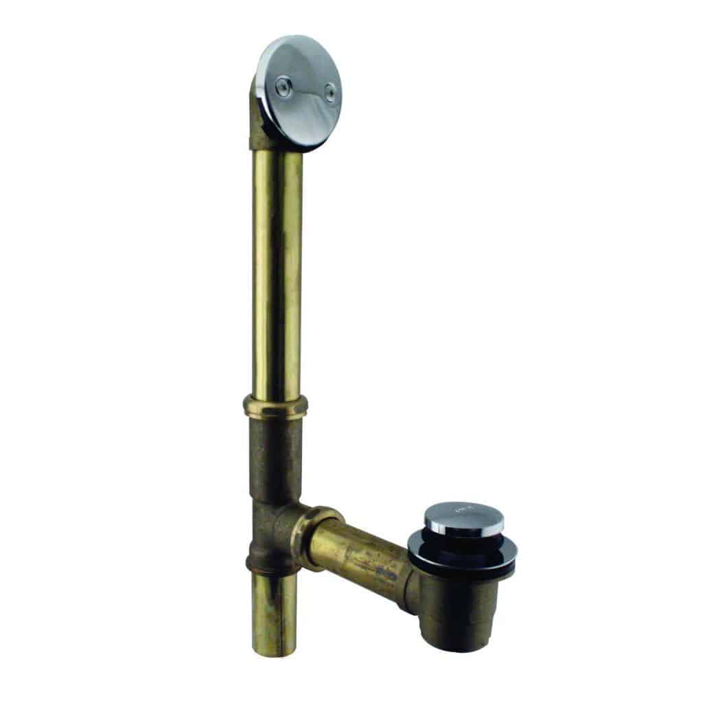 17 Gauge Brass Tip-Toe Drain Bath Waste and Overflow with 2-Hole ...